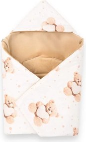 Zateplená zavinovačka do autosedačky New Baby Love Teddy Bear beige