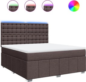 Box spring postel s matrací tmavě hnědá 180x200 cm textil 3294064