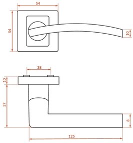 Kuchinox Madera, klika na dveře, chrom-grafitová, LAV-KGD_500A