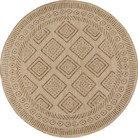 Béžový kulatý vnitřní a venkovní koberec ø 120 cm Mira 1452 – Ayyildiz Carpets