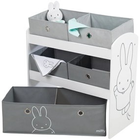 Bílý/šedý dětský organizér na hračky 63,5x29,5x60 cm Miffy – Roba