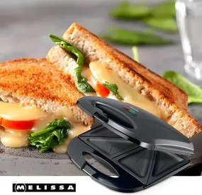 Melissa Sendvičovač černá / Sendvičovač / 750 W / Nepřilnavé desky / A