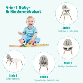 Costway 4-in-1 dětská vysoká židlička jídelní židlička dětská