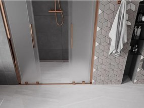 Mexen Velar L Duo, posuvné sprchové dveře do otvoru 150 cm, 8mm sklo námraza, růžové zlato, 871-150-003-32-60