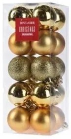 20 zlatých vánočních koulí 40 mm