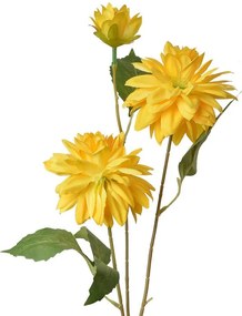 Žlutá umělá dekorace květina jiřina - 17*10*70 cm