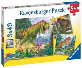 Ravensburger puzzle Dinosauři a čas 3x49 dílků