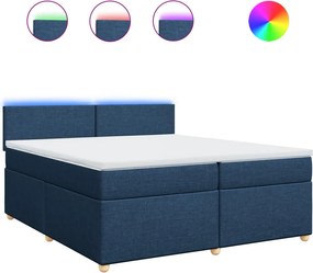 Box spring postel s matrací modrá 200x200 cm textil 3289086