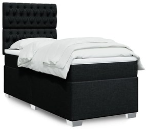 Box spring postel s matrací černá 90x190 cm textil 3290352