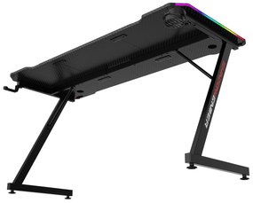 Herní stůl SHADOW GAMER 2.0 140 cm LED RGB černý