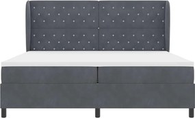 Postel s boxspringem s matrací Tmavě šedá 200 x 200 cm samet 3340893
