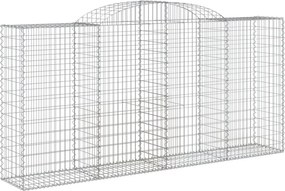 Klenuté gabionové koše 7 ks 300x50x140/160cm pozinkované železo 3146742
