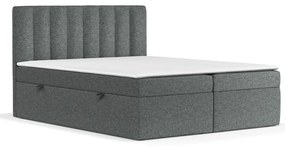 Tmavě šedá boxspring postel s úložným prostorem 140x200 cm Novento – Maison de Rêve