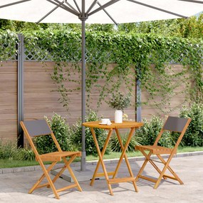 3dílný bistro set antracitový textil a masivní dřevo 3281845