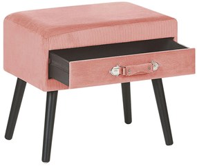 Manšestrový noční stolek růžový EUROSTAR Beliani