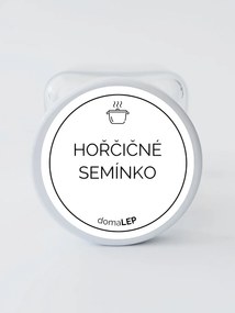 Samolepka na kořenky HOŘČIČNÉ SEMÍNKO bílá 5 cm základní písmo