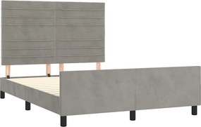 Rám postele bez matrace světle šedý 140 x 190 cm samet 3125812