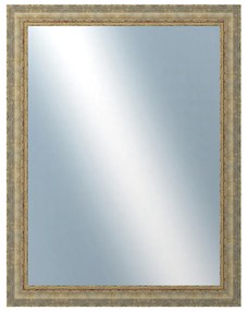 DANTIK - Zarámované zrcadlo - rozměr s rámem cca 70x90 cm z lišty ZVRATNÁ bílozlatá plast (3067)