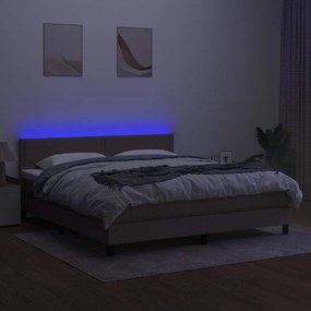Box spring postel s matrací a LED taupe 180x200 cm textil 3133097