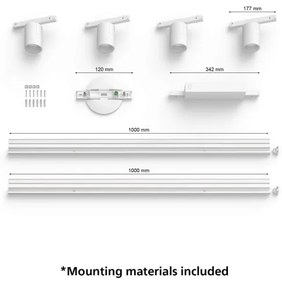 Philips-SADA 4xLED RGB Stmívatelné svítidlo do lištového systému Hue LED RGB/20,8W/230V