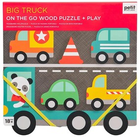 Petit Collage Robustní dřevěné puzzle Big Truck