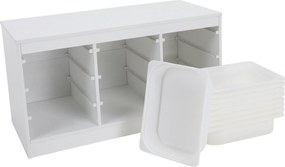 Organizér s úložnými boxy, bílá, TRIMAL