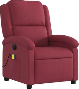 Elektrické masážní polohovací křeslo vínové textil 3204155