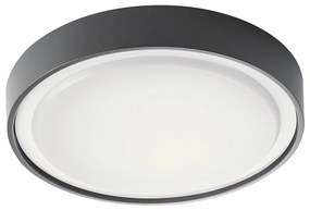 Redo 90155 stropní LED svítidlo Ponza tmavě šedé, 15W, 3000K, ø26cm