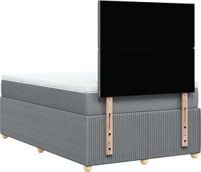 Box spring postel s matrací světle šedá 120 x 200 cm textil 3292016