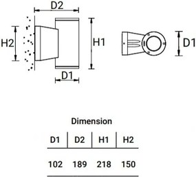 LGM JE-30341-N-30-01 Nástěnné venkovní svítidlo JET 35 UP/DOWN 28W 2174lm 3000K IP65 černá RAL9011 (LGM JE-30341-N-W30-01) - LIGMAN