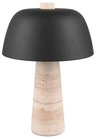 Černá/béžová stolní lampa s kovovým stínidlem (výška 41 cm) Timba – Trio Select