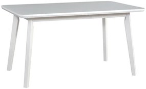 Jídelní stůl rozkládací Lusi Bilá deska stolu a bílé nohy