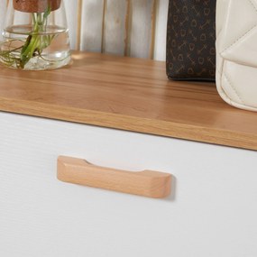 HOMCOM Skandinávský styl botník s 3 sklápěcími dvířky v dřevěném vzhledu - 70 x 23,5 x 122 cm - Bílý