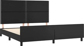Rám postele s čelem černý 180x200 cm umělá kůže 3125524