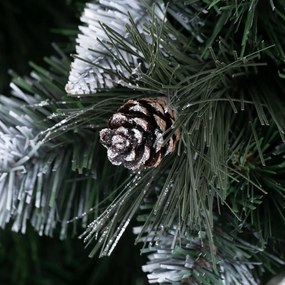 Zasněžený vánoční strom na kmeni Šišky 220 cm Skandinávský BELLS