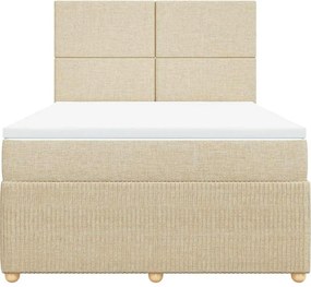 Box spring postel s matrací krémová 140x200 cm textil 3292077