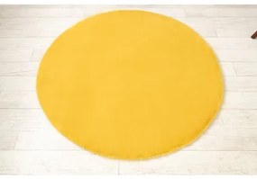 Kulatý koberec BUNNY, zlatá, imitace králíčí kožešiny velikost kruh 160 cm | krásné koberce cz