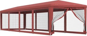 Party stan s 10 síťovanými bočnicemi červený 3 x 12 m HDPE 319250
