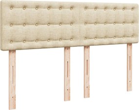 Box spring postel s matrací krémová 160x200 cm textil 3288258