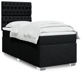 Box spring postel s matrací černá 90x200 cm textil 3292680