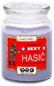 Svíčka Sexy hasič (Vůně svíčky: Levandule)