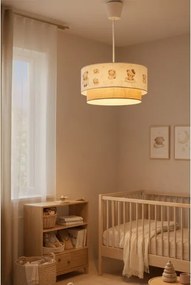 Brilagi- LED Dětský lustr na lanku BOBO 1xE27/60W/230V pr. 40 cm bílá/béž./medv.