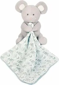 Doudou Dárková sada - Plyšová myška s dečkou z BIO bavlny 15 cm zeleno