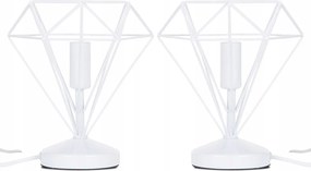 2 x Lampa Drátěná Loft Stolní Noční Do Ložnice Diamant H 24 CM