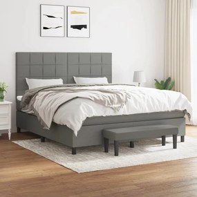 Box spring postel s matrací tmavě šedá 180x200 cm textil 3136614