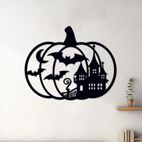 dřevo života Halloweenská dekorace na zeď - ZÁMEK Zvolte rozměr (cm): 16x20, Zvolte barvu dekoru: Černá