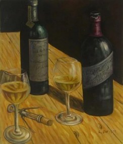 Bílé víno - 50 x 60 cm