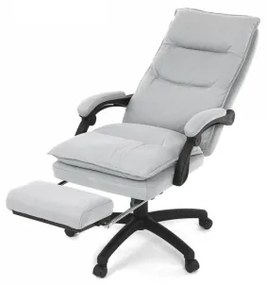Kancelářské židle křeslo s podnožkou světle šedá látka KA-Y350 SIL