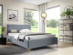 Eka Čalouněná postel ANNA+ 140x200 cm Barva látky Trinity: Světle hnědá (Trinity 2306), Úložný prostor: S kovovým rámem úložného prostoru