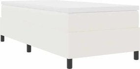 Postel s boxspringem Krémová a bílá 80 x 200 cm Žebrovaná látka 3337434